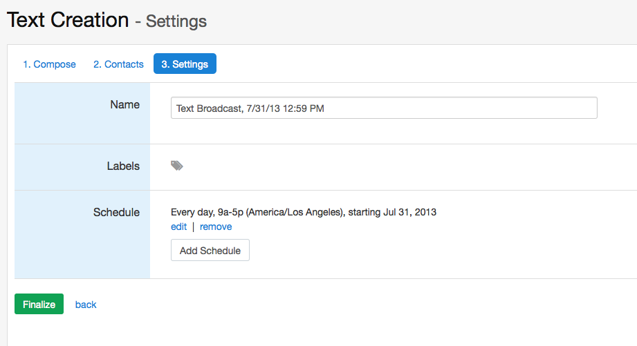 Finalizing Settings | CallFire